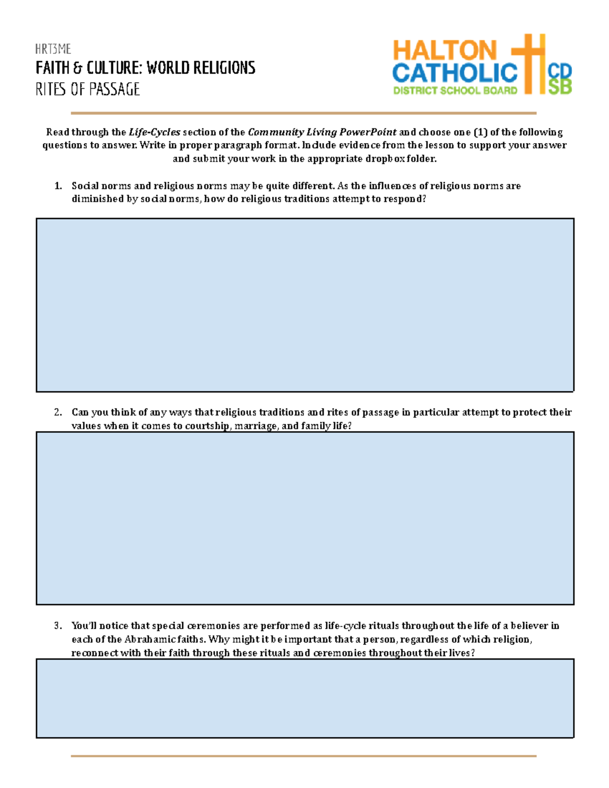 Activity Life Cycle Rituals - HRT3ME FAITH & CULTURE: WORLD RELIGIONS ...