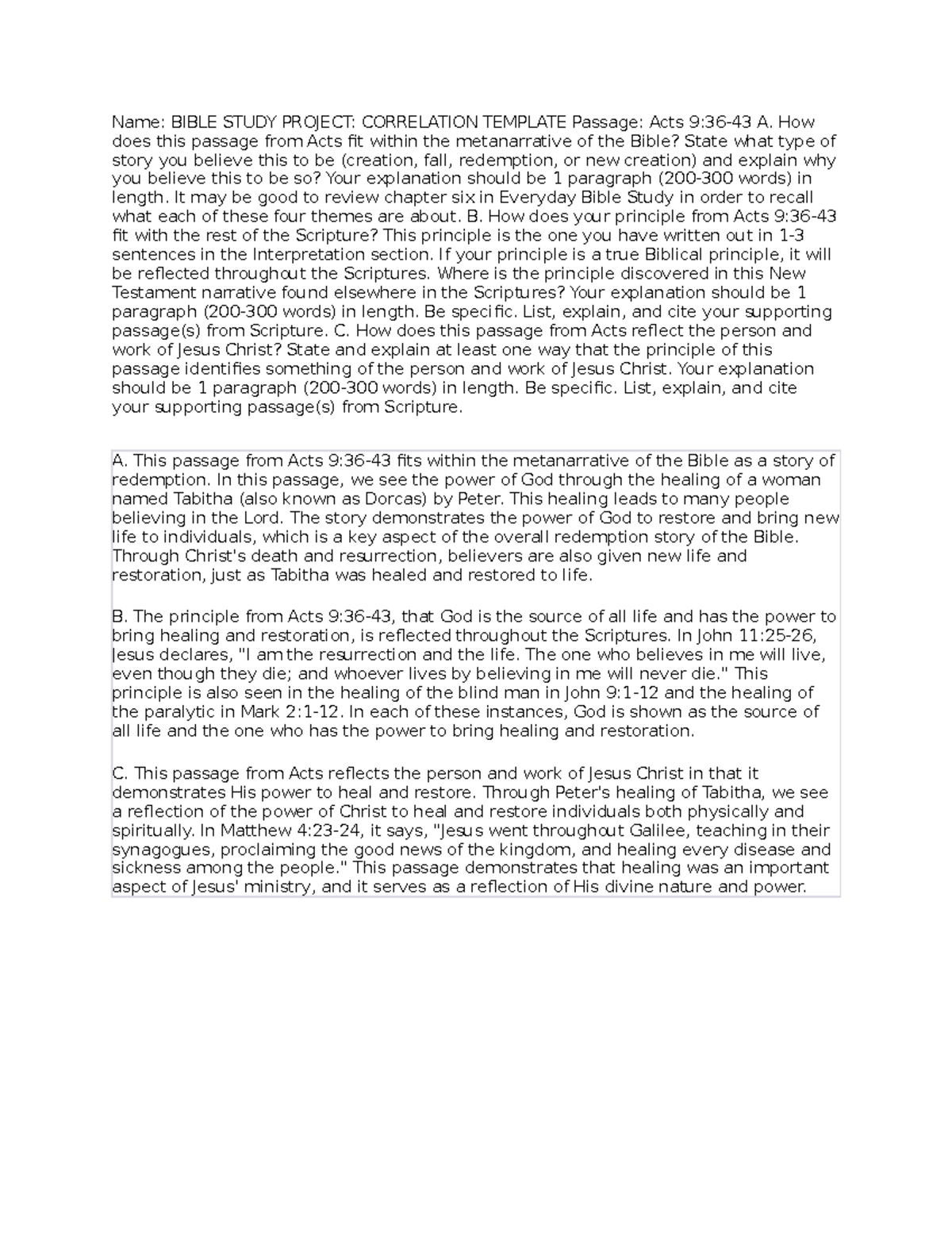 How does this passage from Acts fit within the metanarrative of the ...