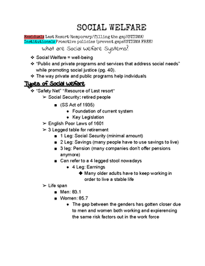 History Worksheet Revised - History of Social Work & Social Welfare ...