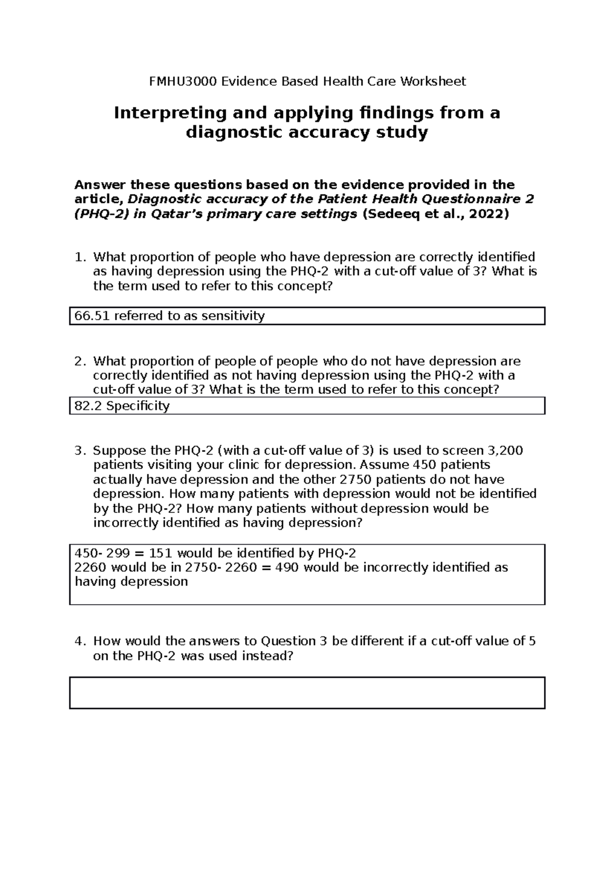 FMHU3000 Week 6 Tutorial Worksheet - FMHU3000 Evidence Based Health ...
