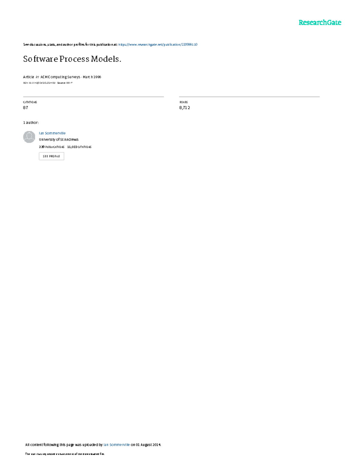 Software Process Models - See discussions, stats, and author profiles for this publication at ...