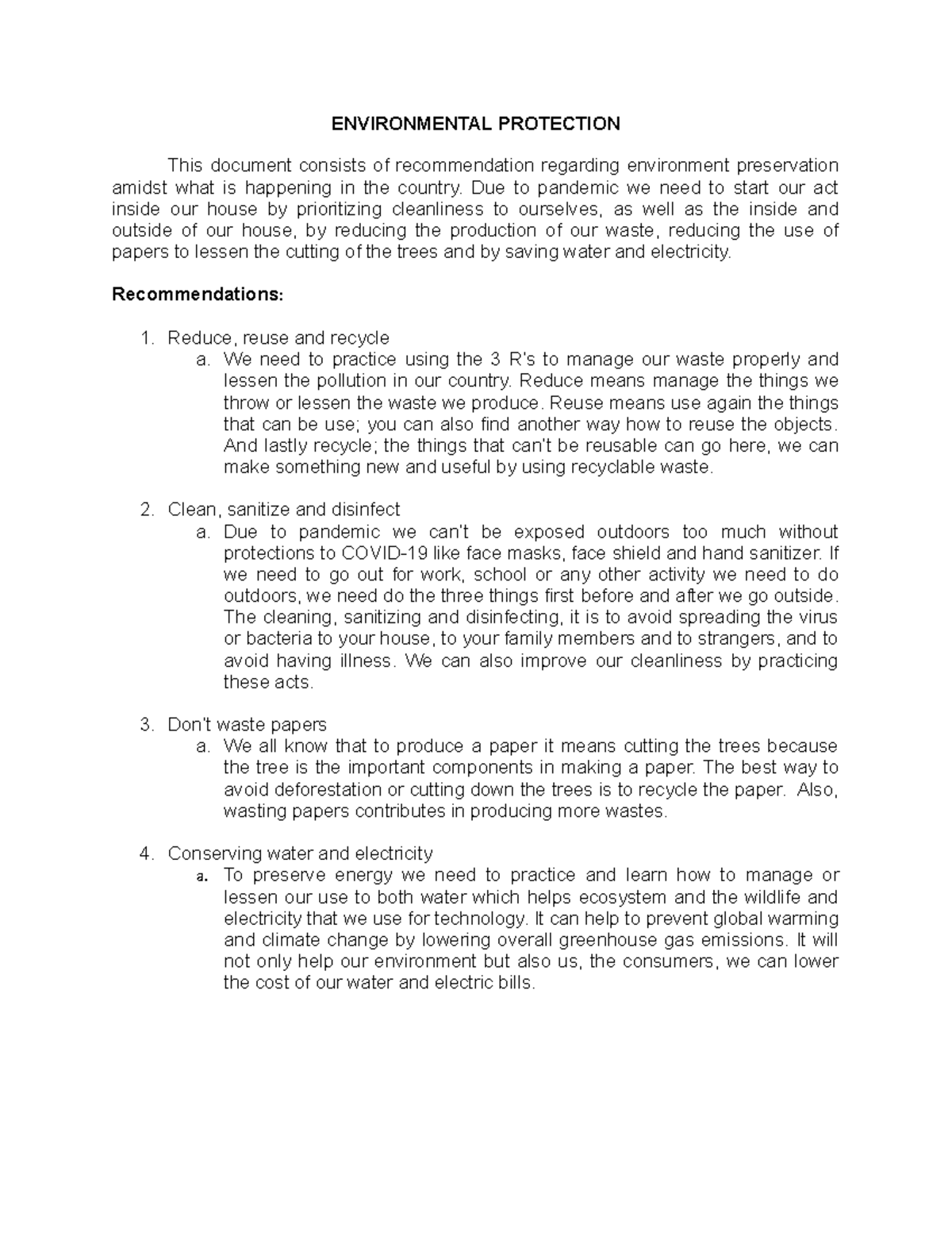 ENVIRONMENTAL PROTECTION - NSTP1 - ENVIRONMENTAL PROTECTION This ...