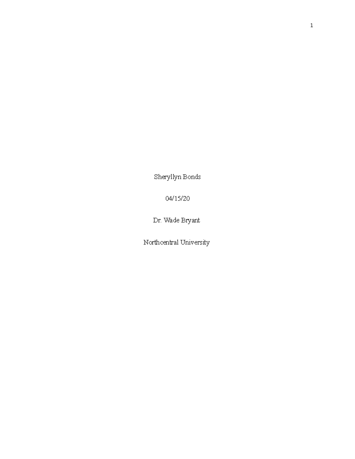 ECDE - Notes and Research - Sheryllyn Bonds 04/15/ Dr. Wade Bryant ...