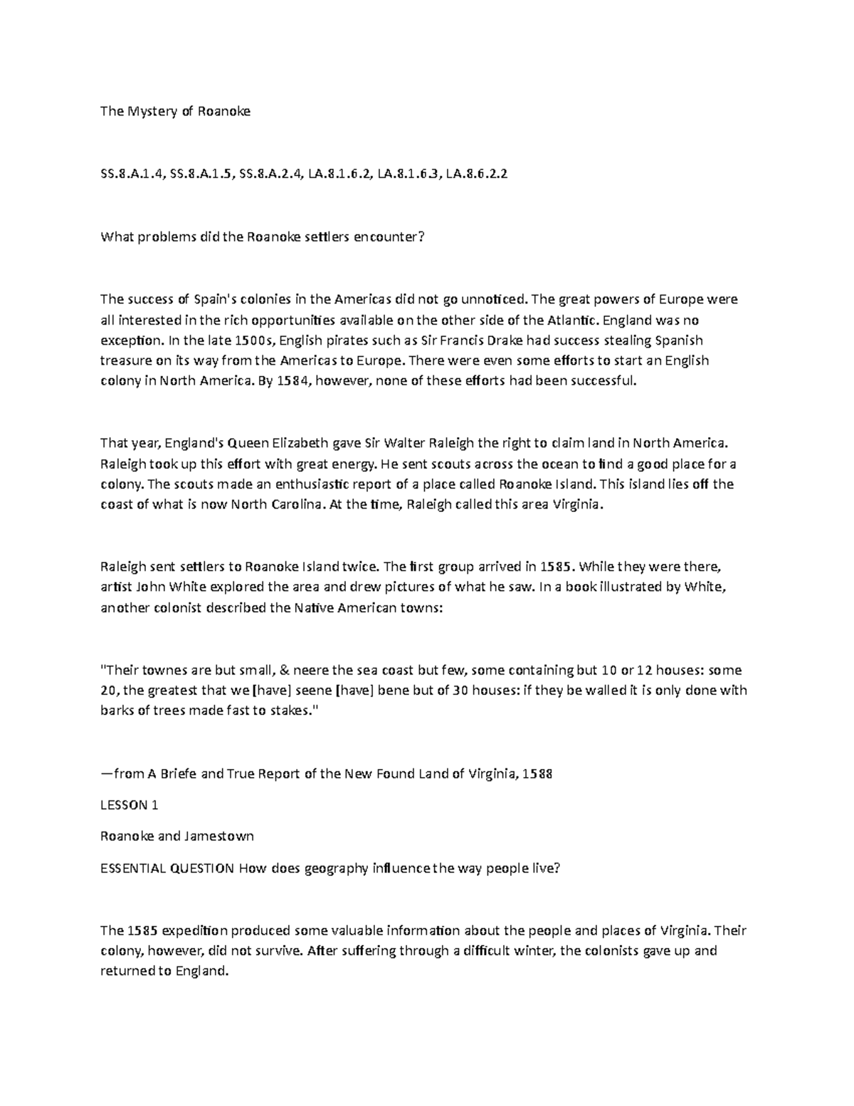 Chapter 3 lesson 1 - College history completed lecture instructor given ...