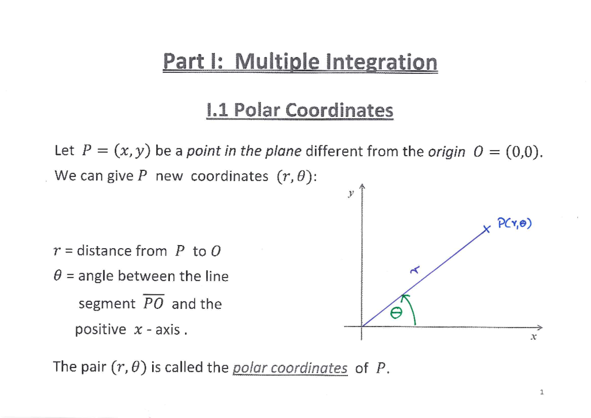 Advance Calculus Polar Coordinates - Civil engineering - Studocu