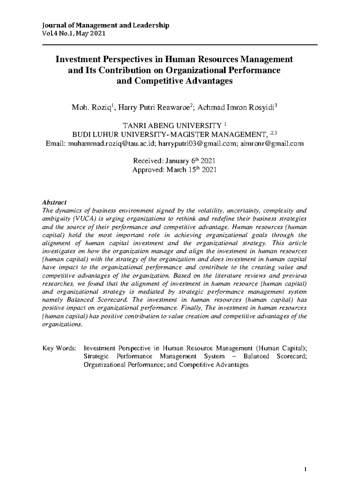 207-Article Text-793-1-10-20210504 - Vol No, May 2021 Investment ...