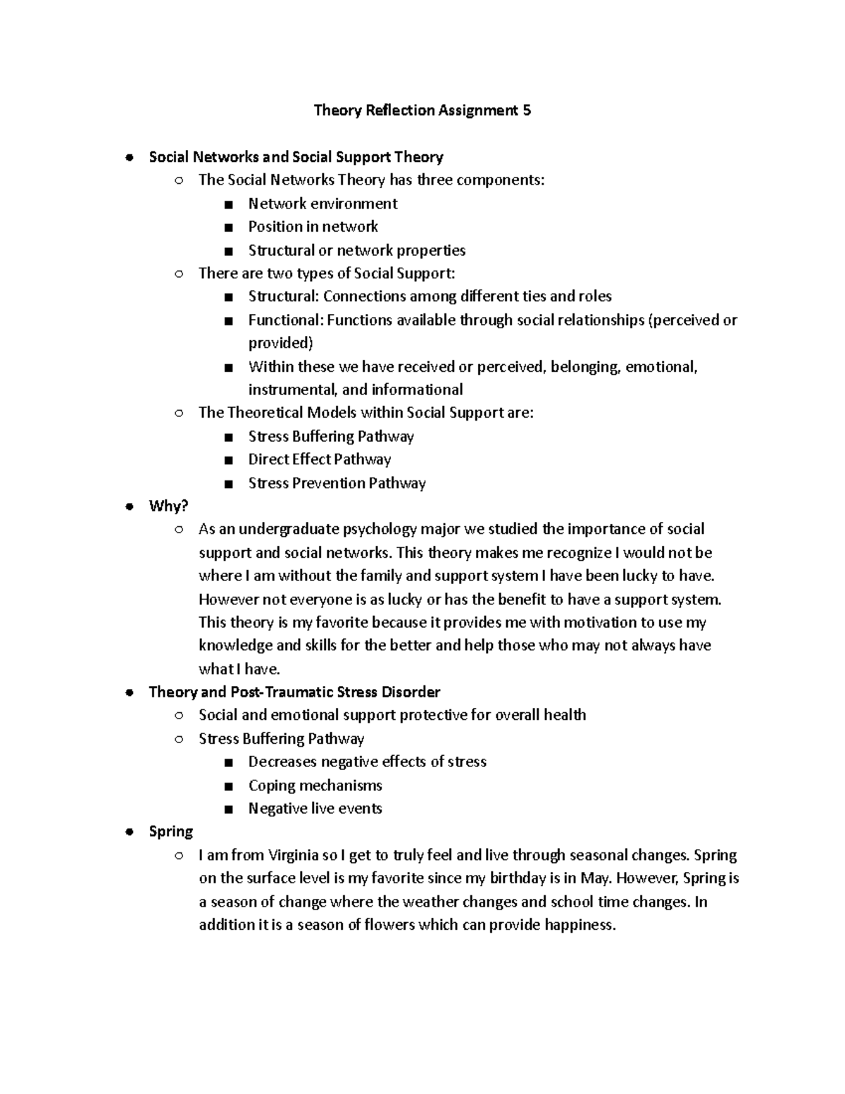 Theory Reflection Assignment 5 This Theory Makes Me Recognize I Would