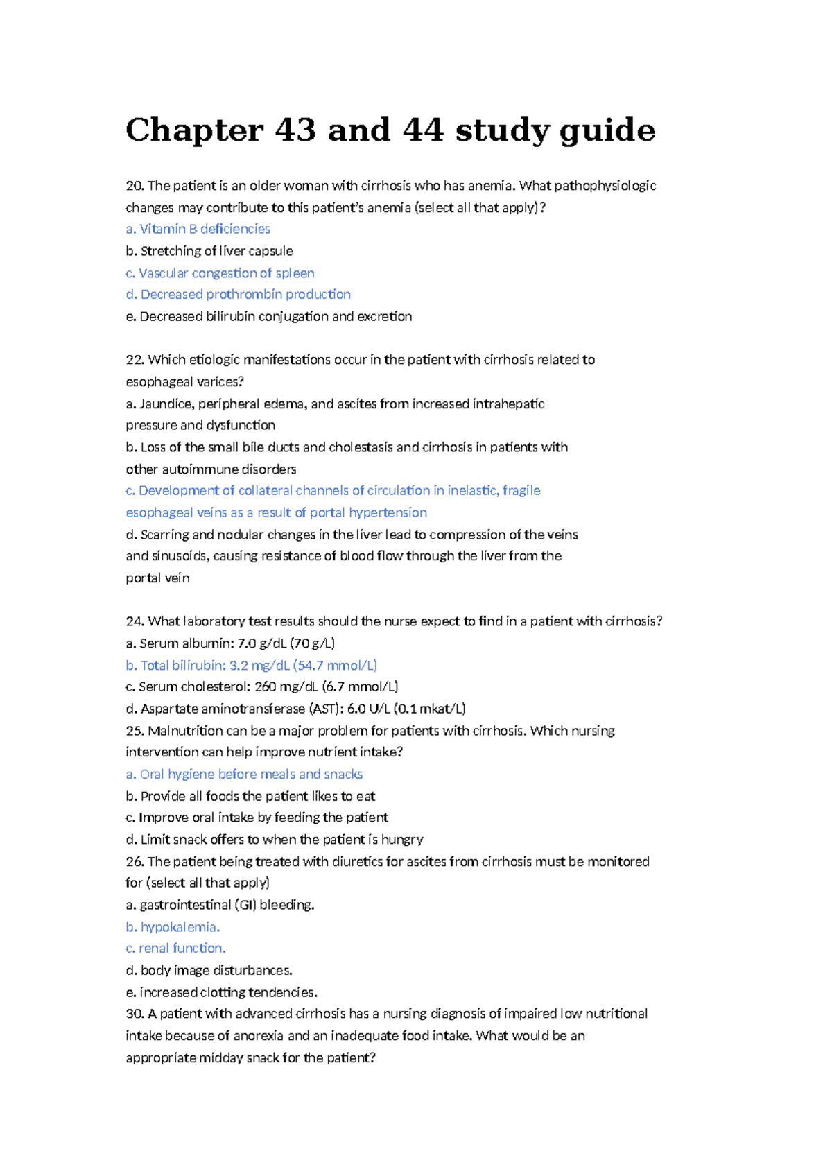 Chapter 43 and 44 study guide - Chapter 43 and 44 study guide The ...