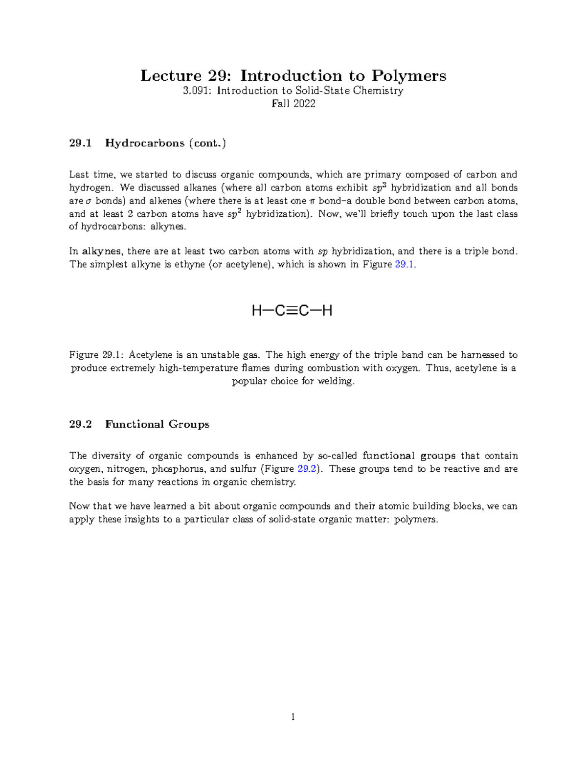 Anikeeva-LN29-updated - Lecture 29: Introduction to Polymers 3: Introduction to Solid-State ...