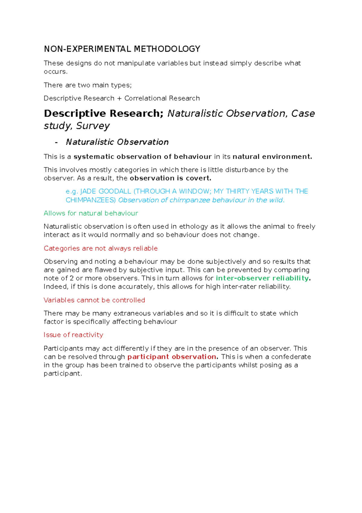 2- Non-experimental Methods - NON-EXPERIMENTAL METHODOLOGY These ...