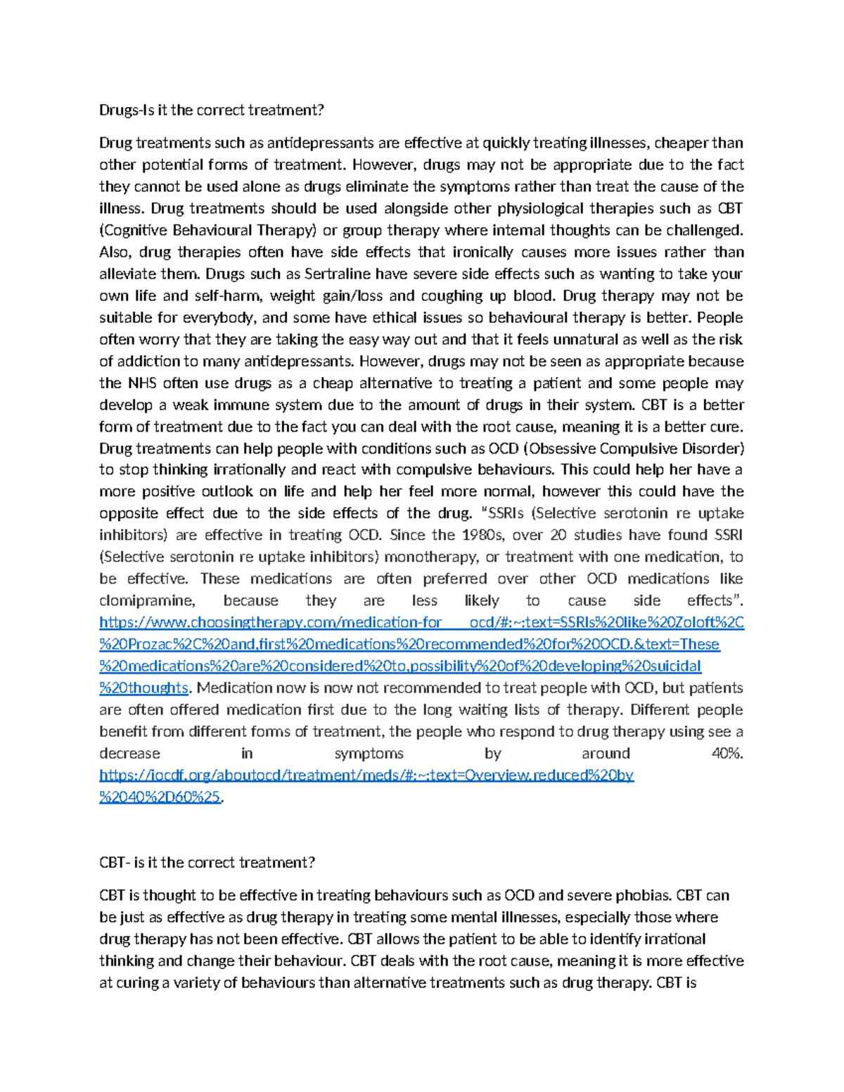 Task 1B - Drugs-Is it the correct treatment? Drug treatments such as ...