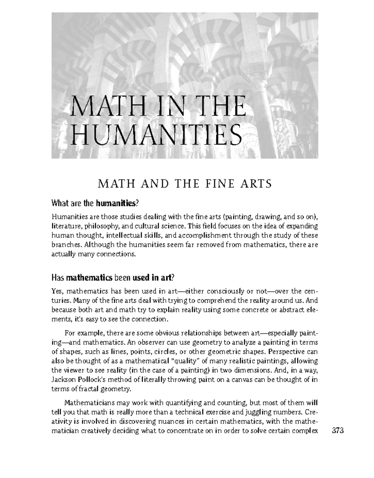 The Handy Math 16 - 學習資源 - MATH AN D TH E F I N E ARTS What are the ...