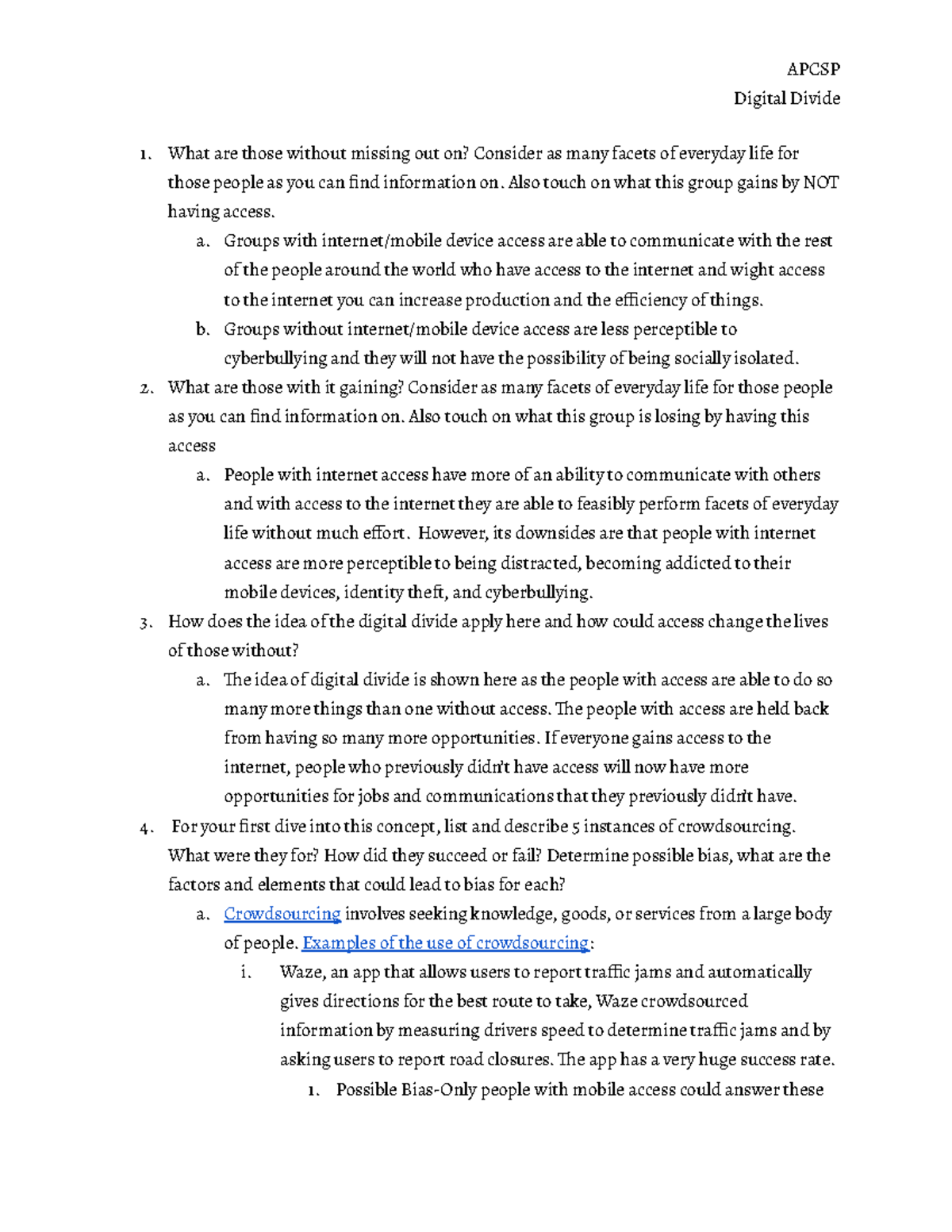 Apcsp-Digital Divide - APCSP Digital Divide What are those without ...