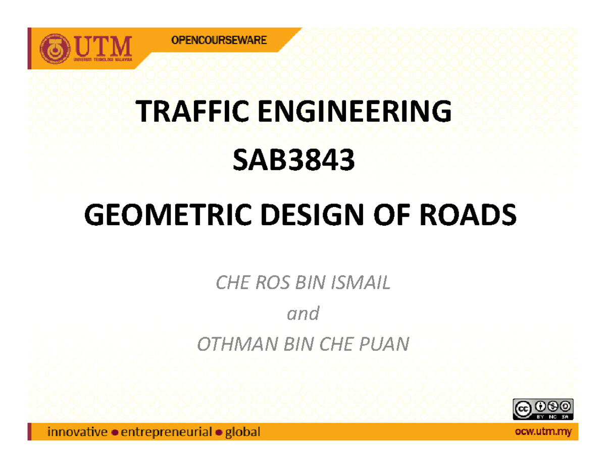 Geometric Design OF Roads-1 - GEOMETRIC DESIGN OF ROADSGEOMETRIC DESIGN ...