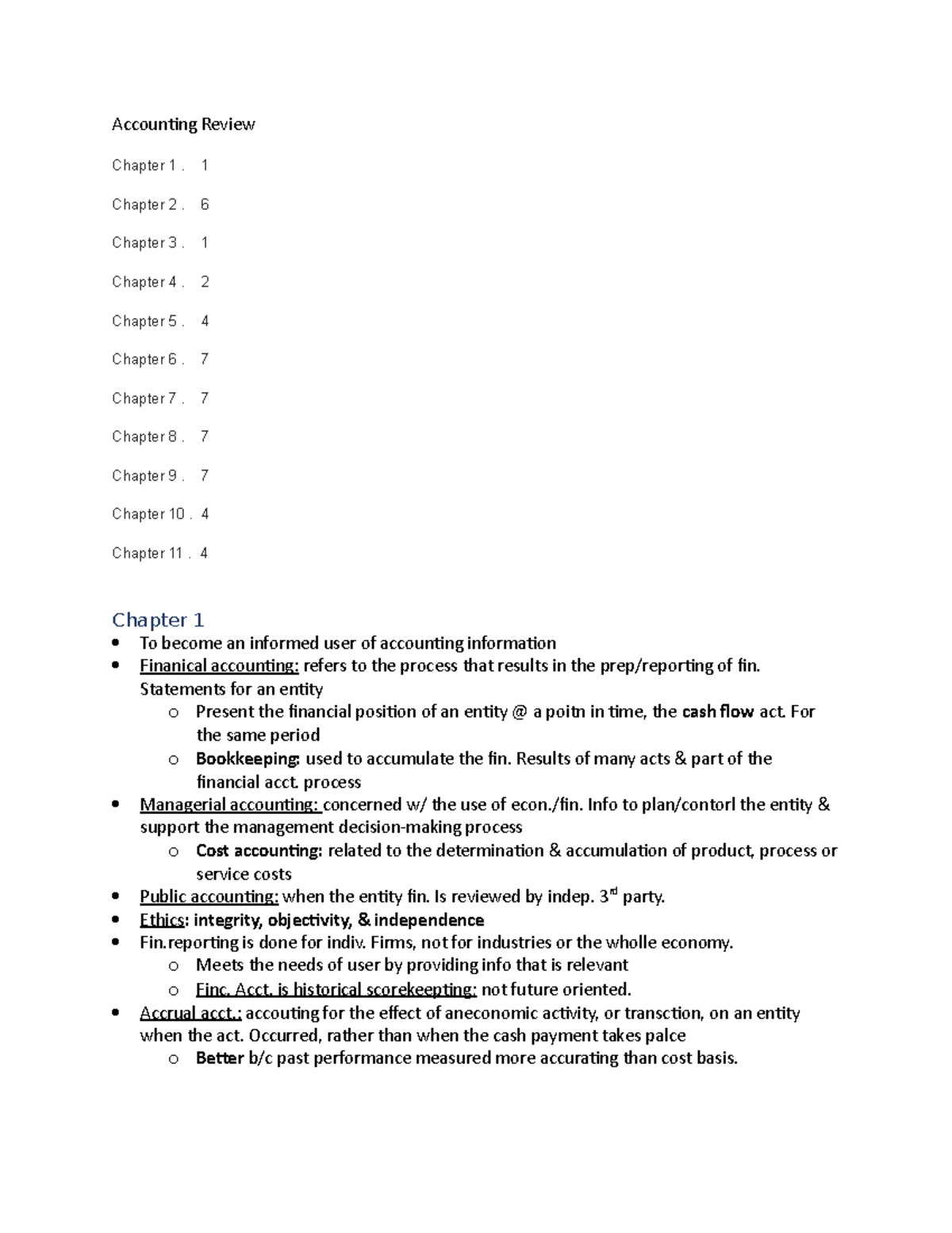 Accounting Review - Lecture notes Overall Course - Accounting Review ...