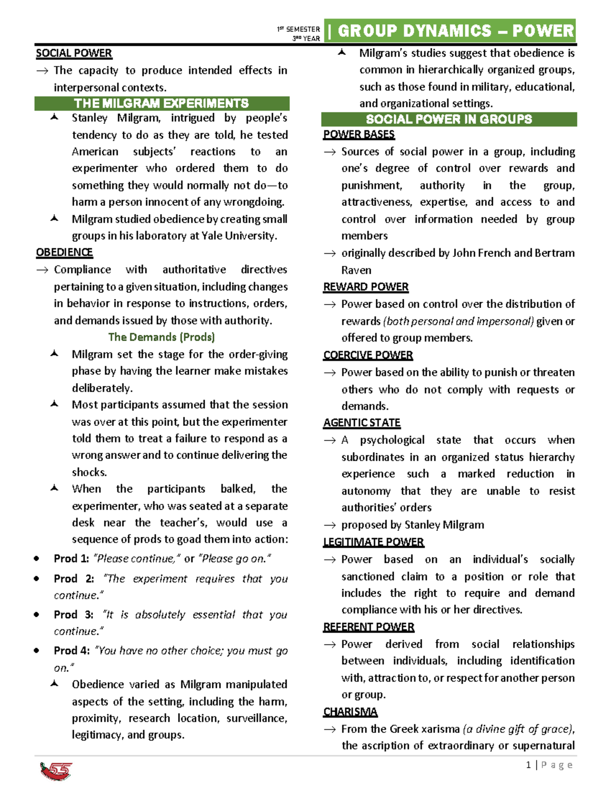 Group DY REV Power - notes - | GROUP DYNAMICS – POWER 3 RD YEAR SOCIAL ...