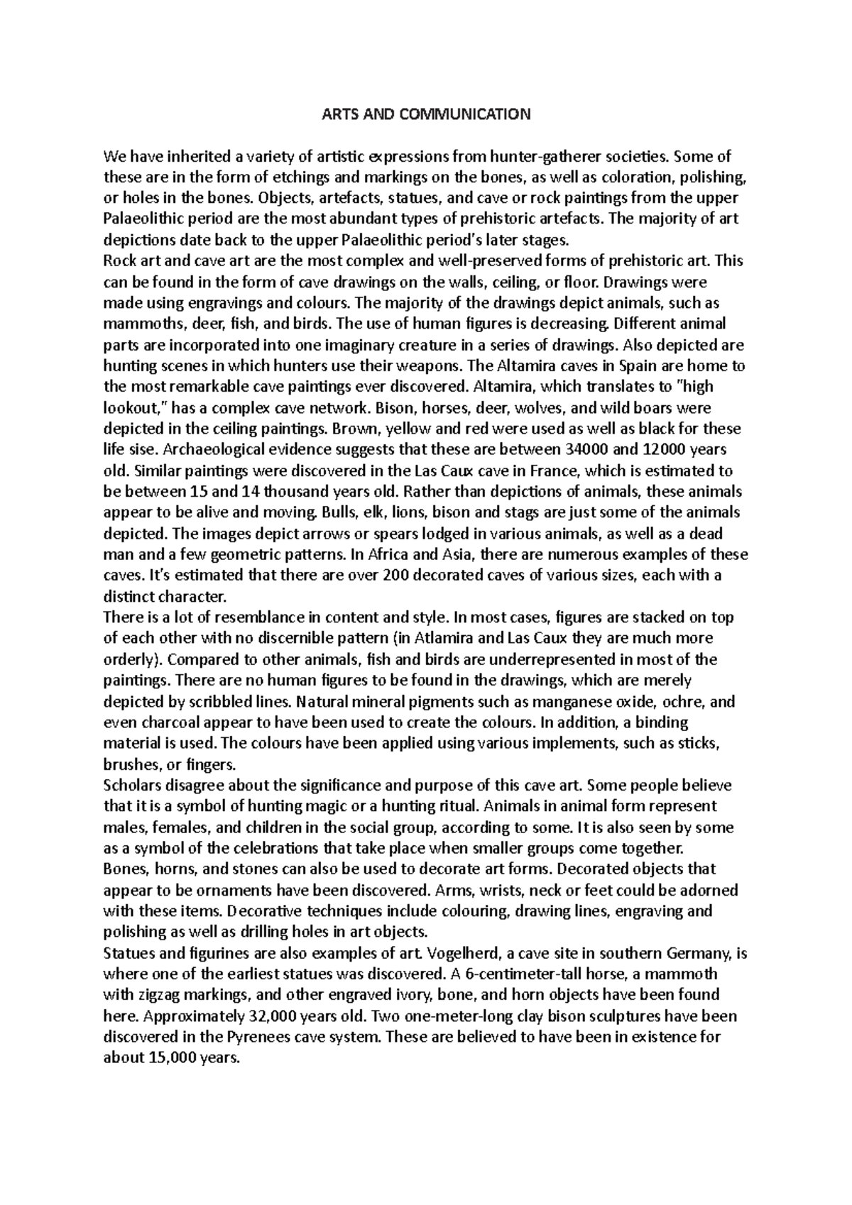 ARTS AND Communication - ARTS AND COMMUNICATION We have inherited a ...