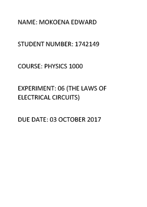 Spring gun experiment - LAB REPORT SCHOOL OF PHYSICS PHYS SURNAME ...