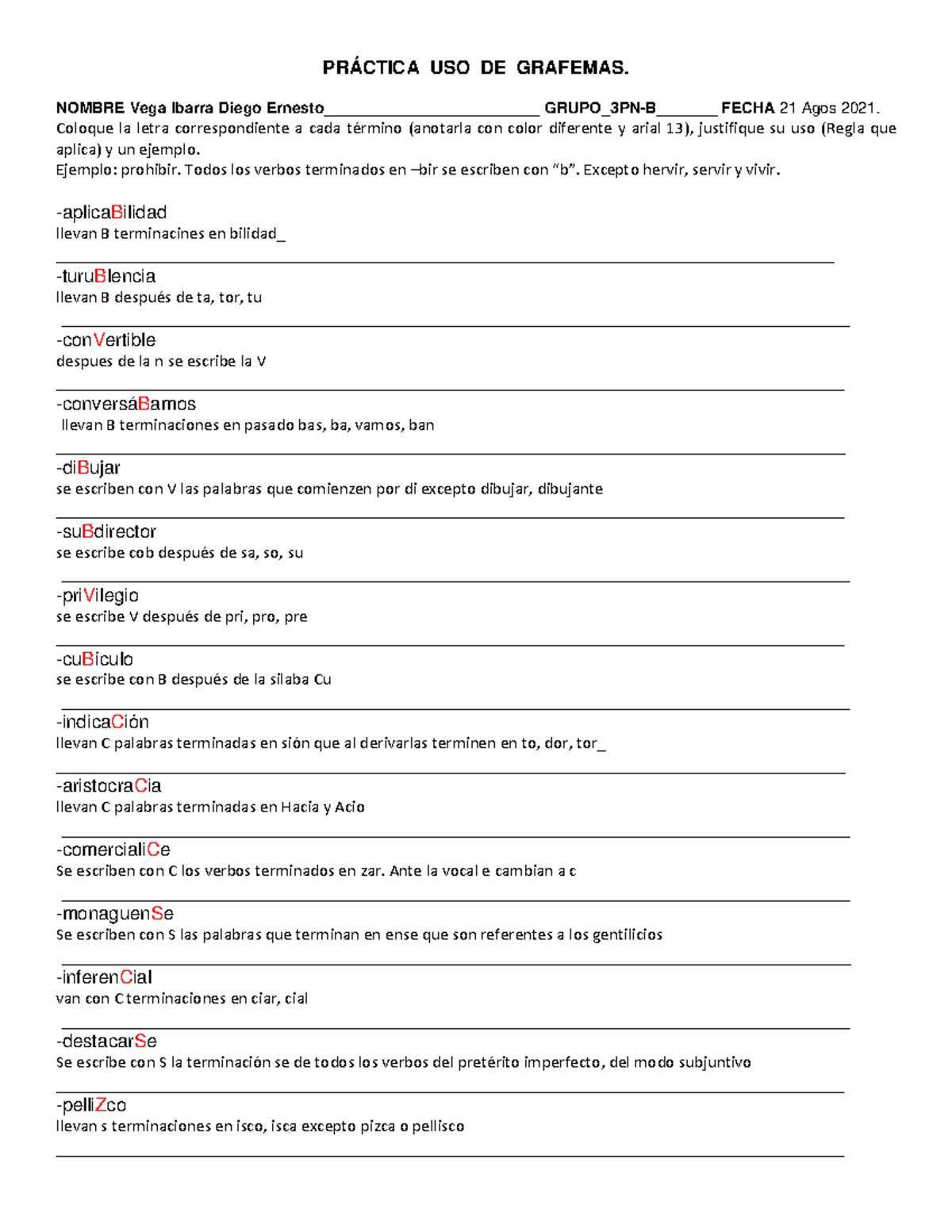 Vega Ibarra Grafemas 3PN-B - PRÁCTICA USO DE GRAFEMAS. NOMBRE Vega ...