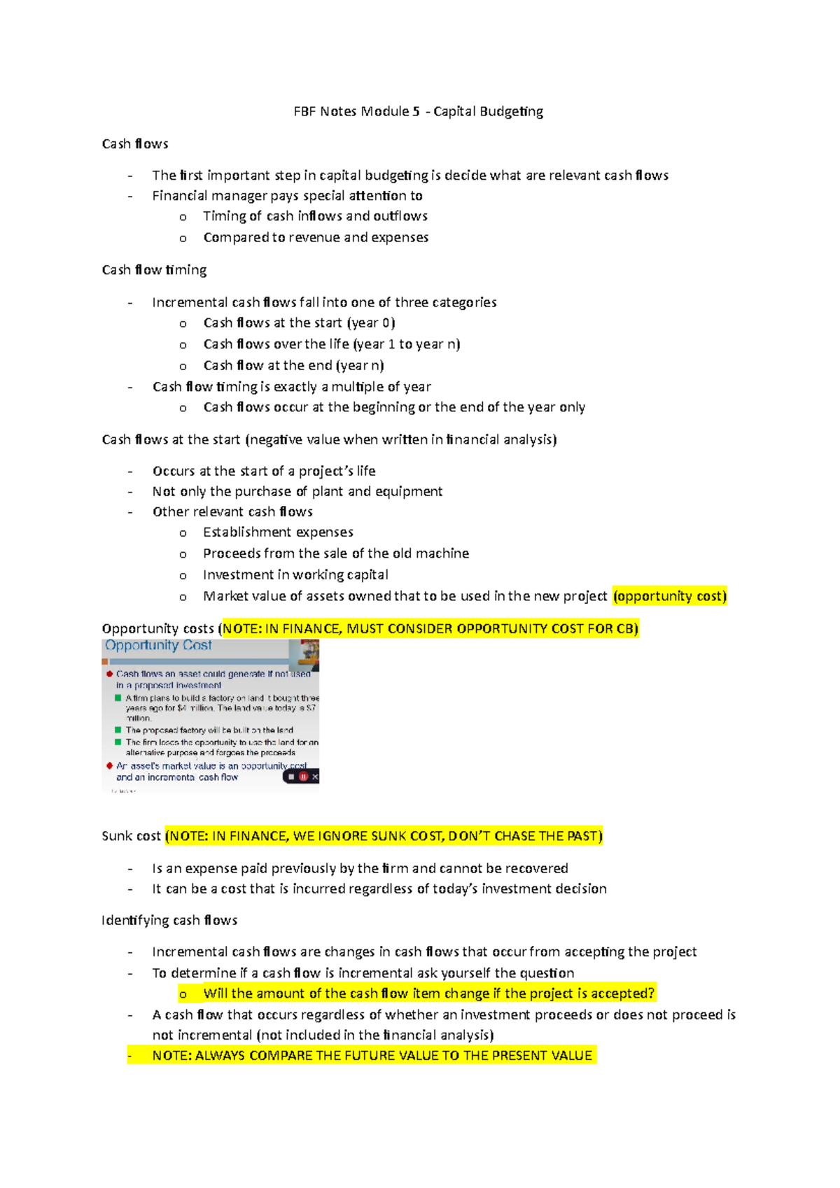 FBF Notes Module 5 - Capital Budgeting - FBF Notes Module 5 - Capital ...