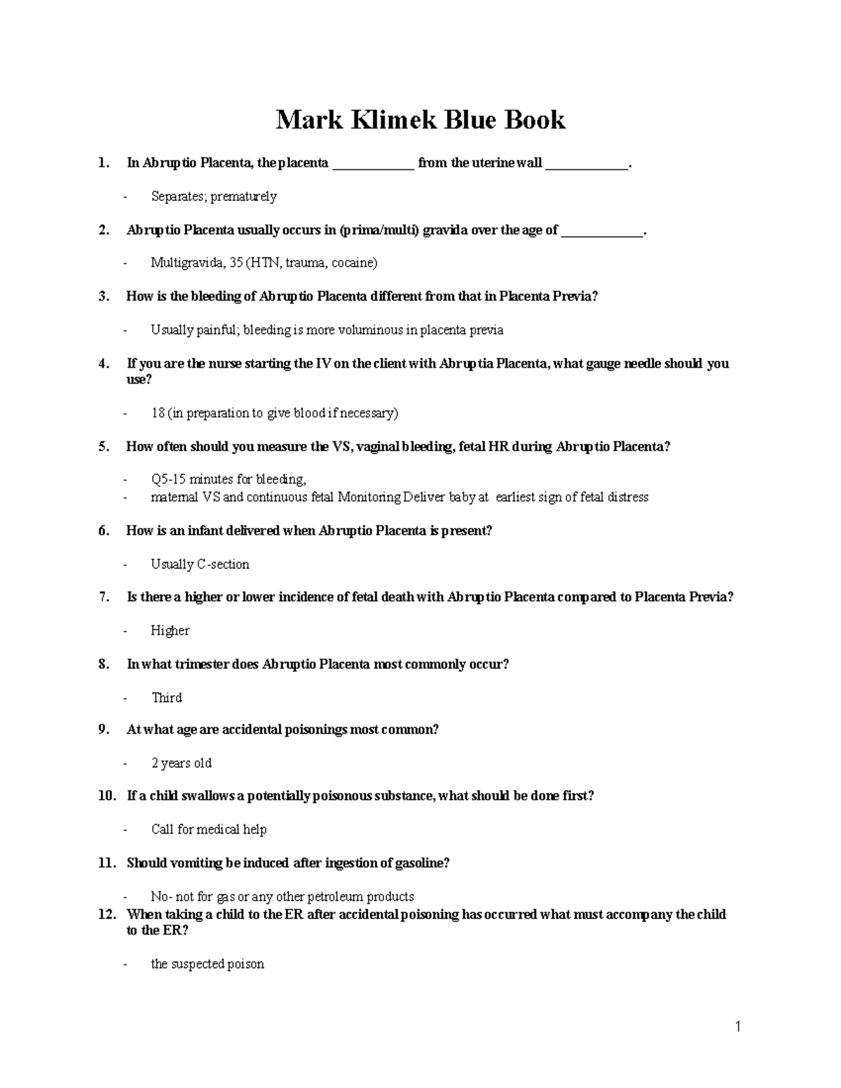 Book Tradesy - MK Blue Book - Mark Klimek Blue Book 1. In Abruptio ...