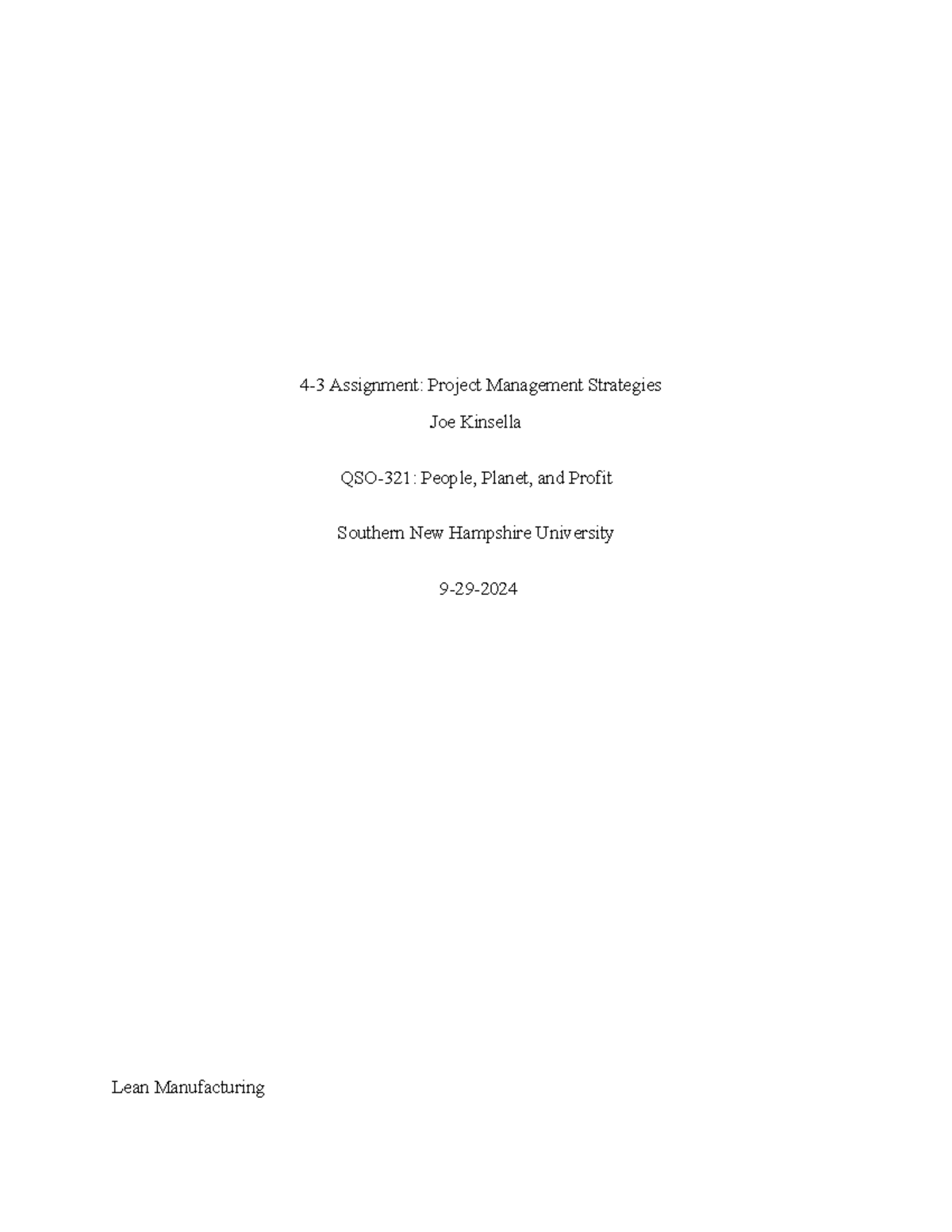 Module 4-3 Assignment Project Management Strategies - 4-3 Assignment ...