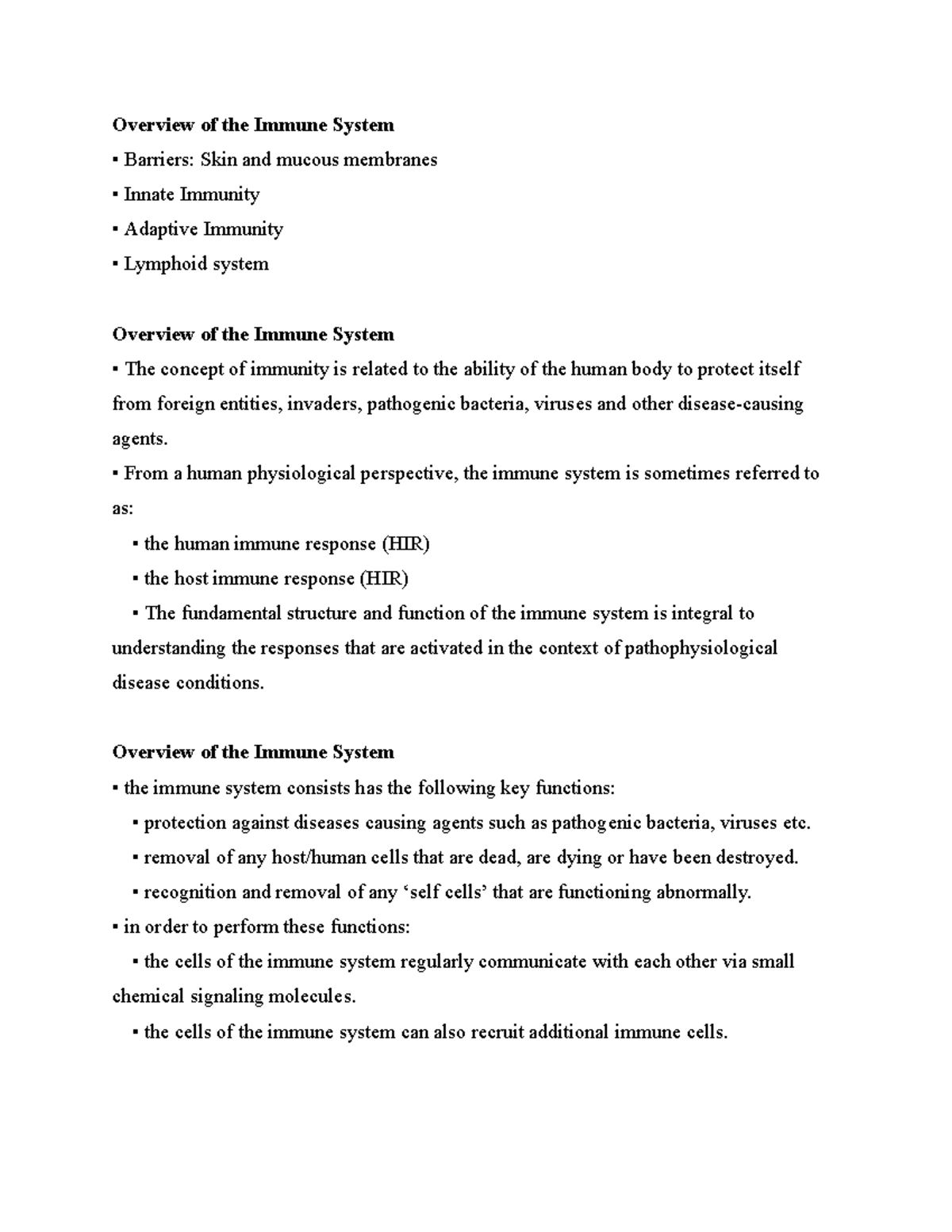 Immunity part 1 - Overview of the Immune System Barriers: Skin and ...