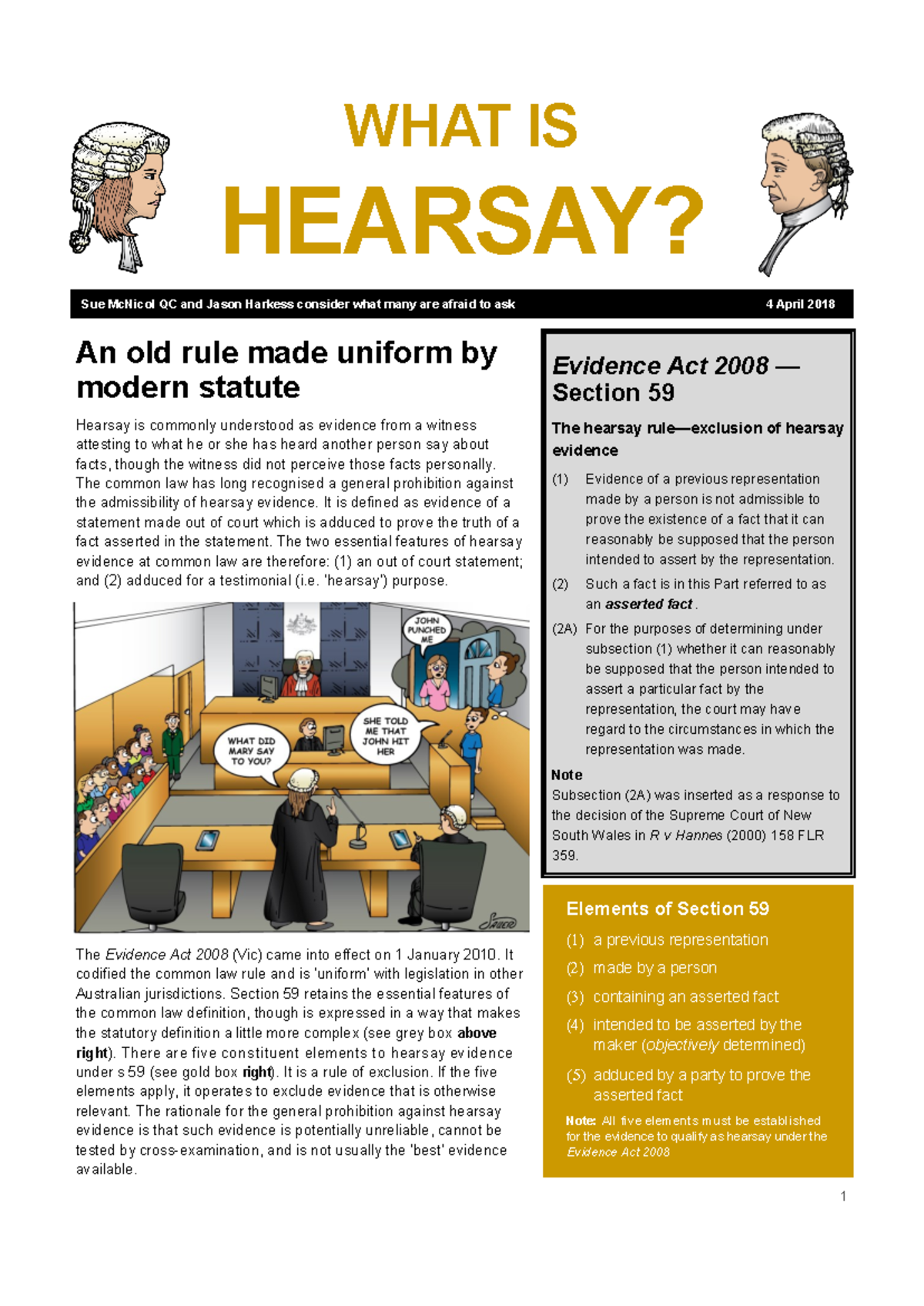 What is Hearsay (CPD paper presented 4 April 2018 ) - WHAT IS HEARSAY ...
