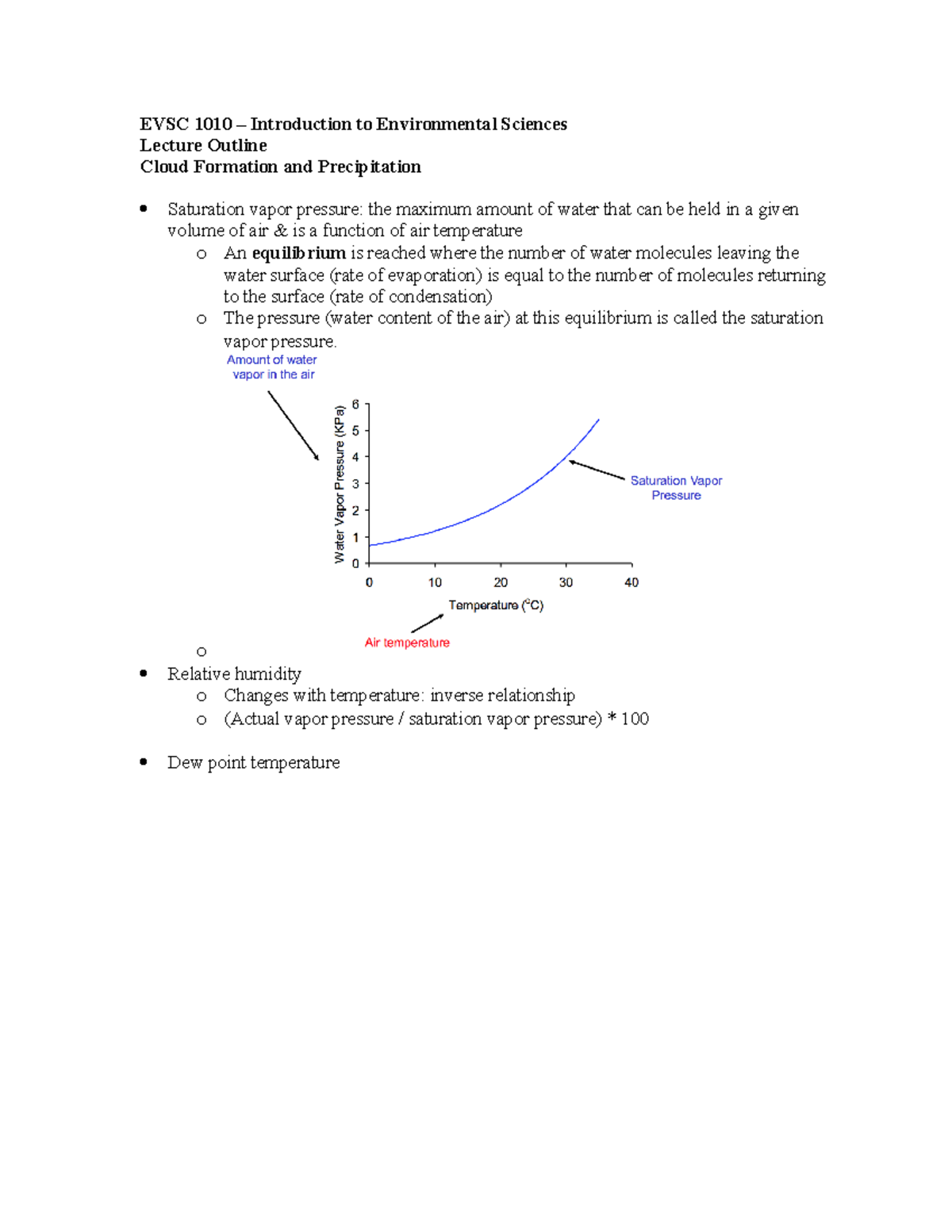 Cloud Formation n Precipitation - EVSC 1010 – Introduction to ...