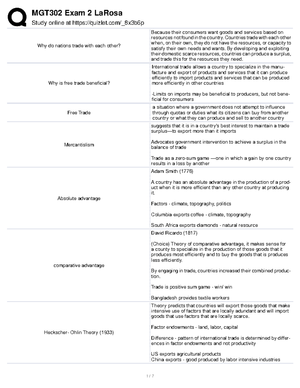 MGT302 Exam 2 La Rosa - Exam 2 prep - Study online at quizlet/_8x3b6p ...