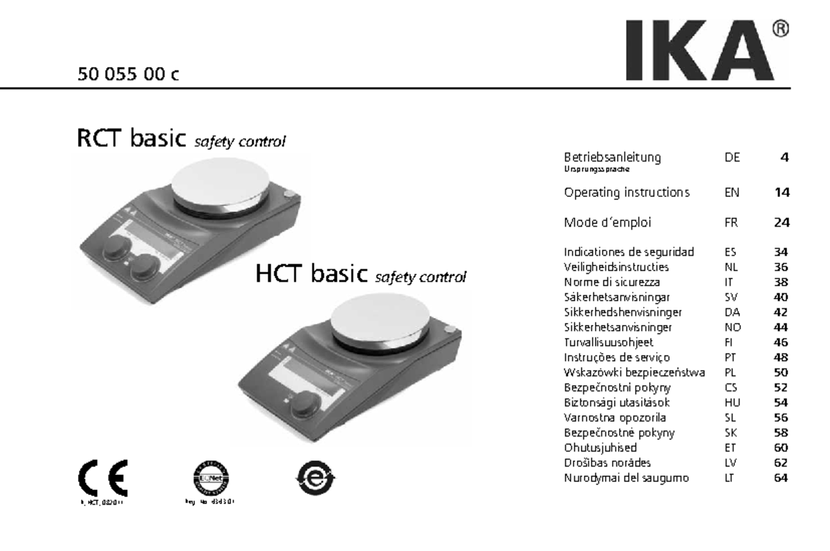 Ika rct basic sc speed - Appunti - 50 055 00 c Betriebsanleitung DE ...