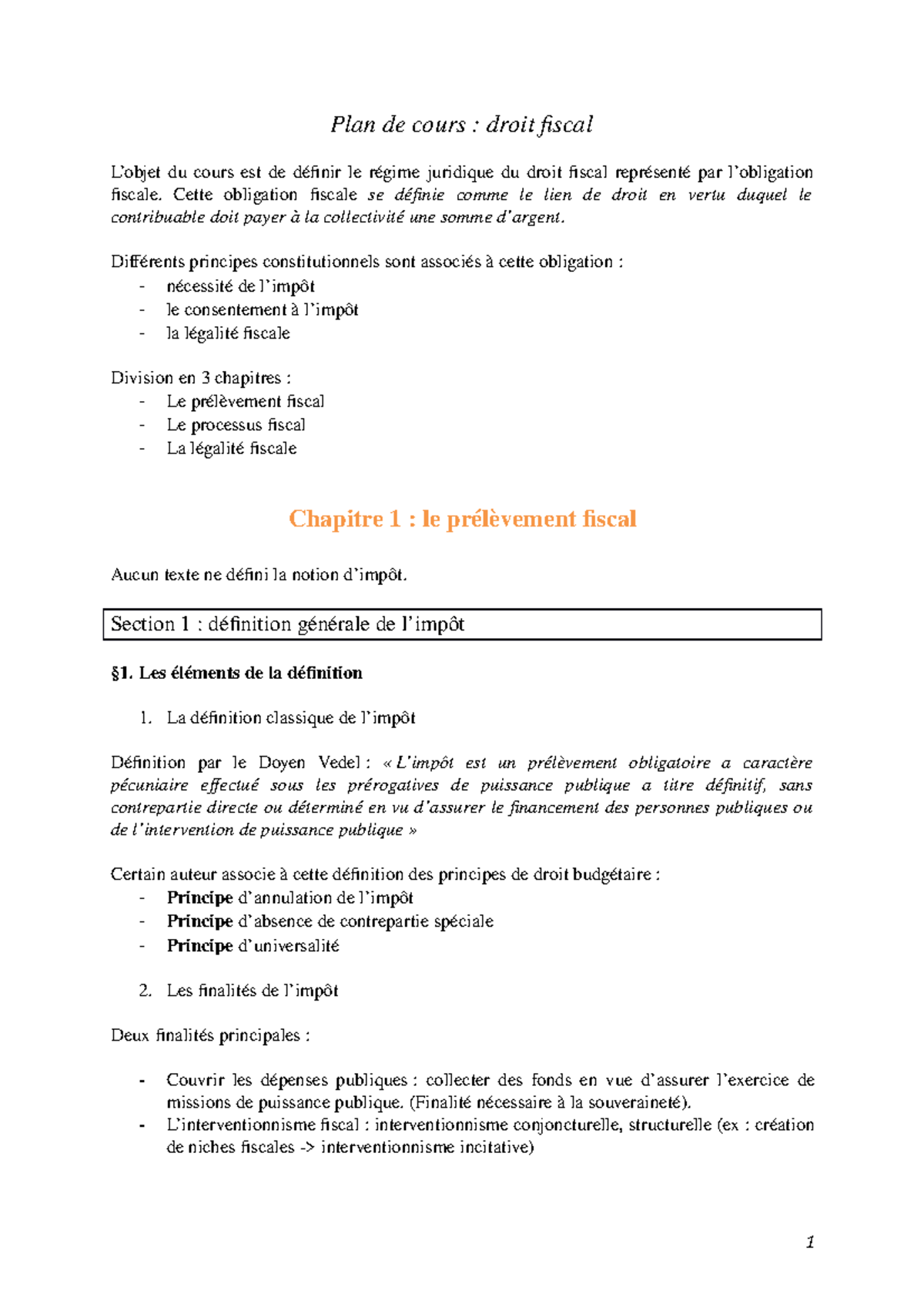 Fiches-fiscal - fiscalité d'entreprise - Plan de cours : droit fiscal L ...