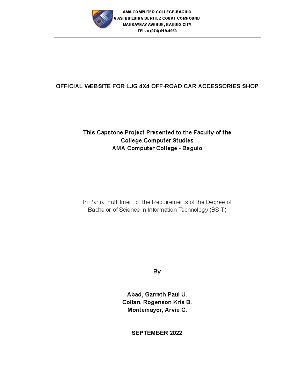 FOR YOUR Reference ONLY - Manuscript Format - AMA COMPUTER COLLEGE ...