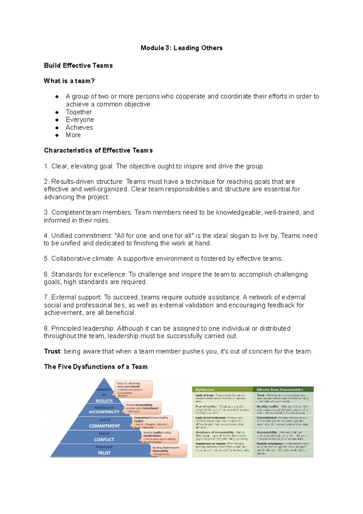 Module 3 Leading Others - Module 3: Leading Others Build Effective ...
