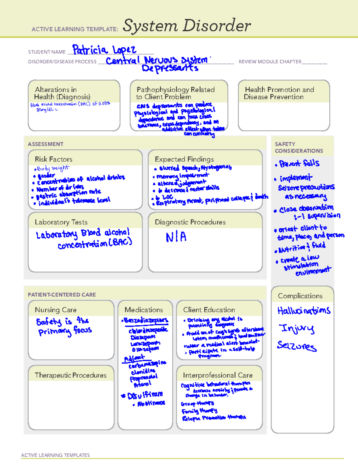 System disorder PMH ATI B Remed - ACTIVE LEARNING TEMPLATES System ...