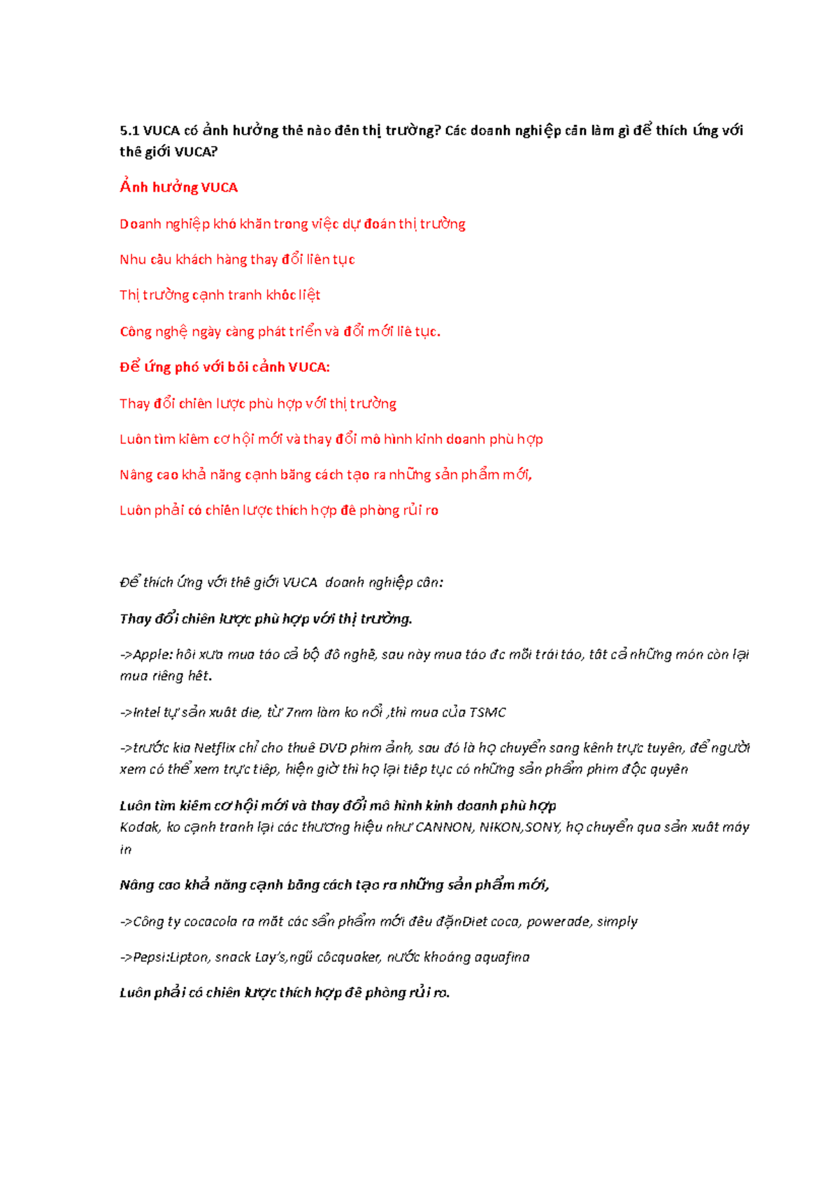 Phản biện TDLĐ - ccxcxcxcx - 5 VUCA có ảnh h ưởng thếế nào đếến th tr ị ường? Các doanh nghi ệp ...