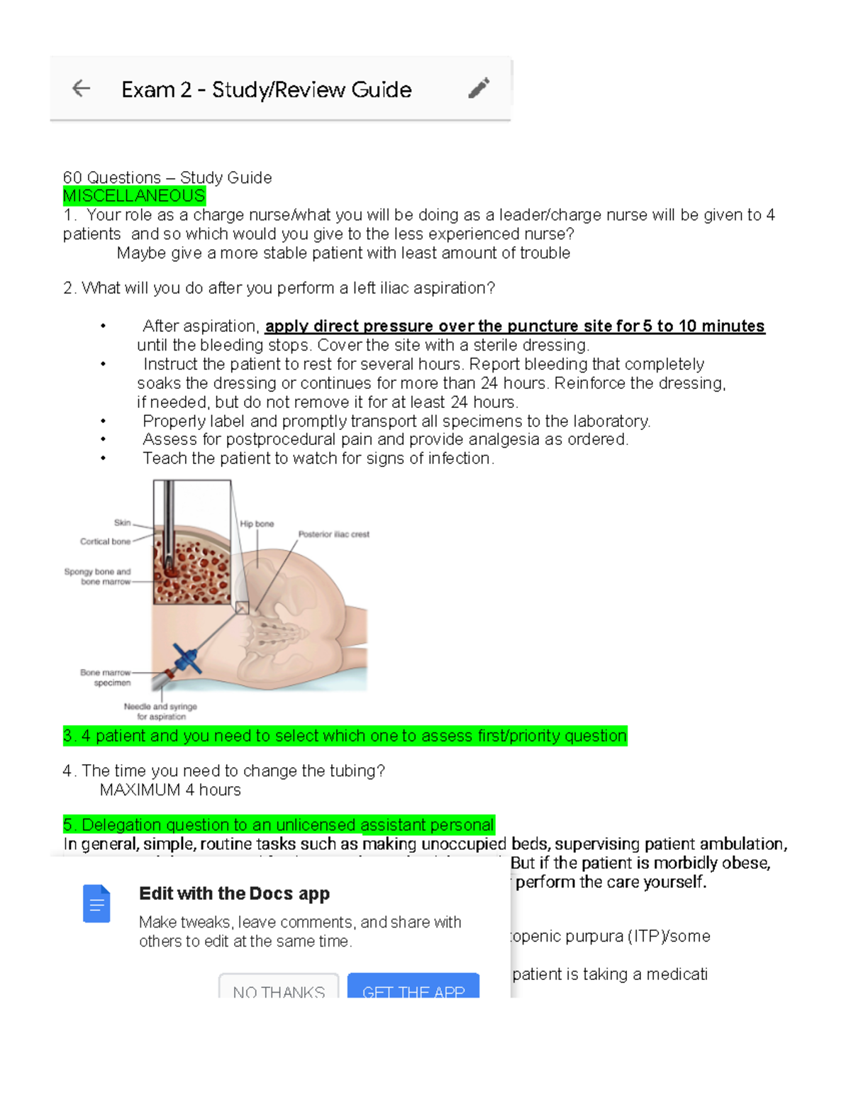 Exam 2 - Study-Review Guide - 60 Questions – Study Guide MISCELLANEOUS Your role as a charge ...
