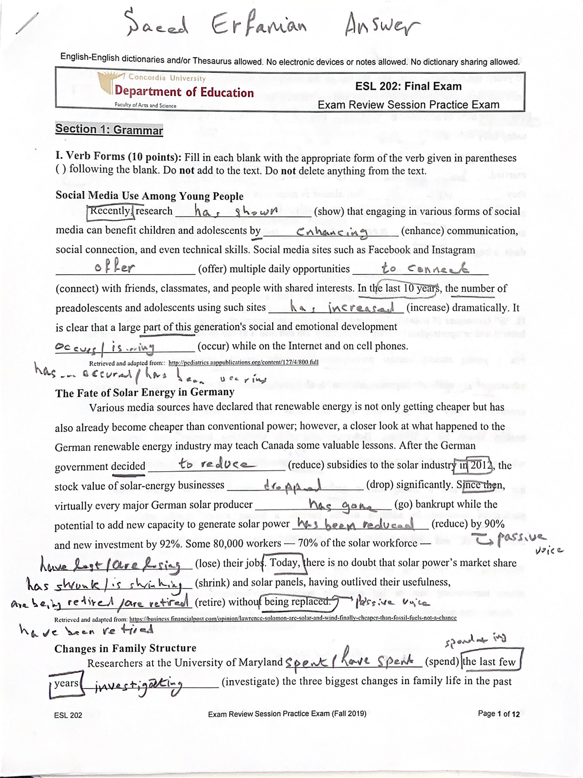 ESL 202 - Final Exam Answer - ESL 202 - Studocu