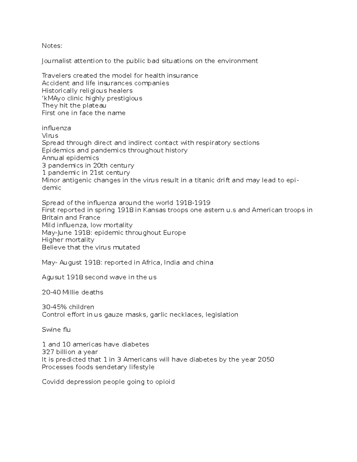 HMP 270 - class notes - Notes: Journalist attention to the public bad ...