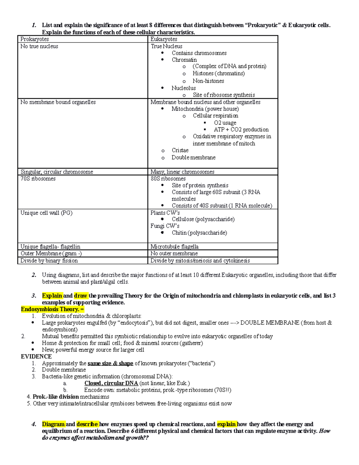 Exam 2 questions - Nothing - 1. List and explain the significance of at ...