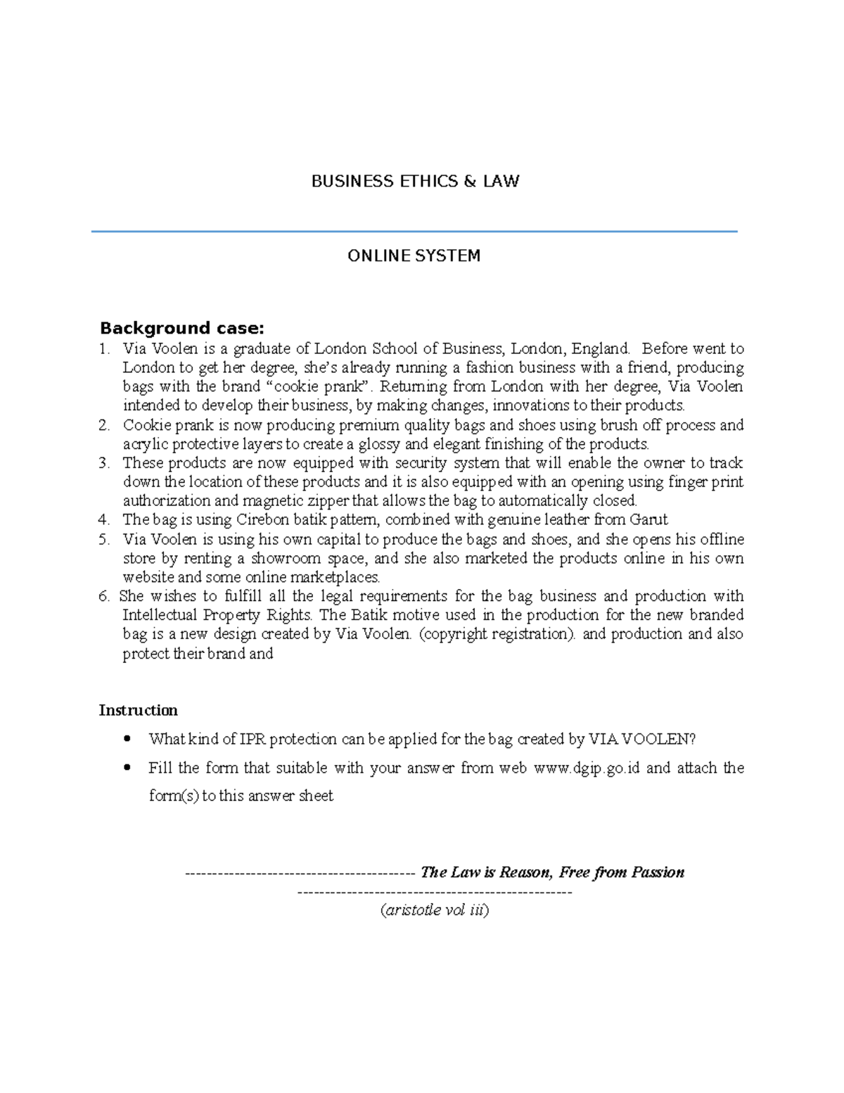 Quiz 07 8 July 2020, questions and answers - BUSINESS ETHICS & LAW ...