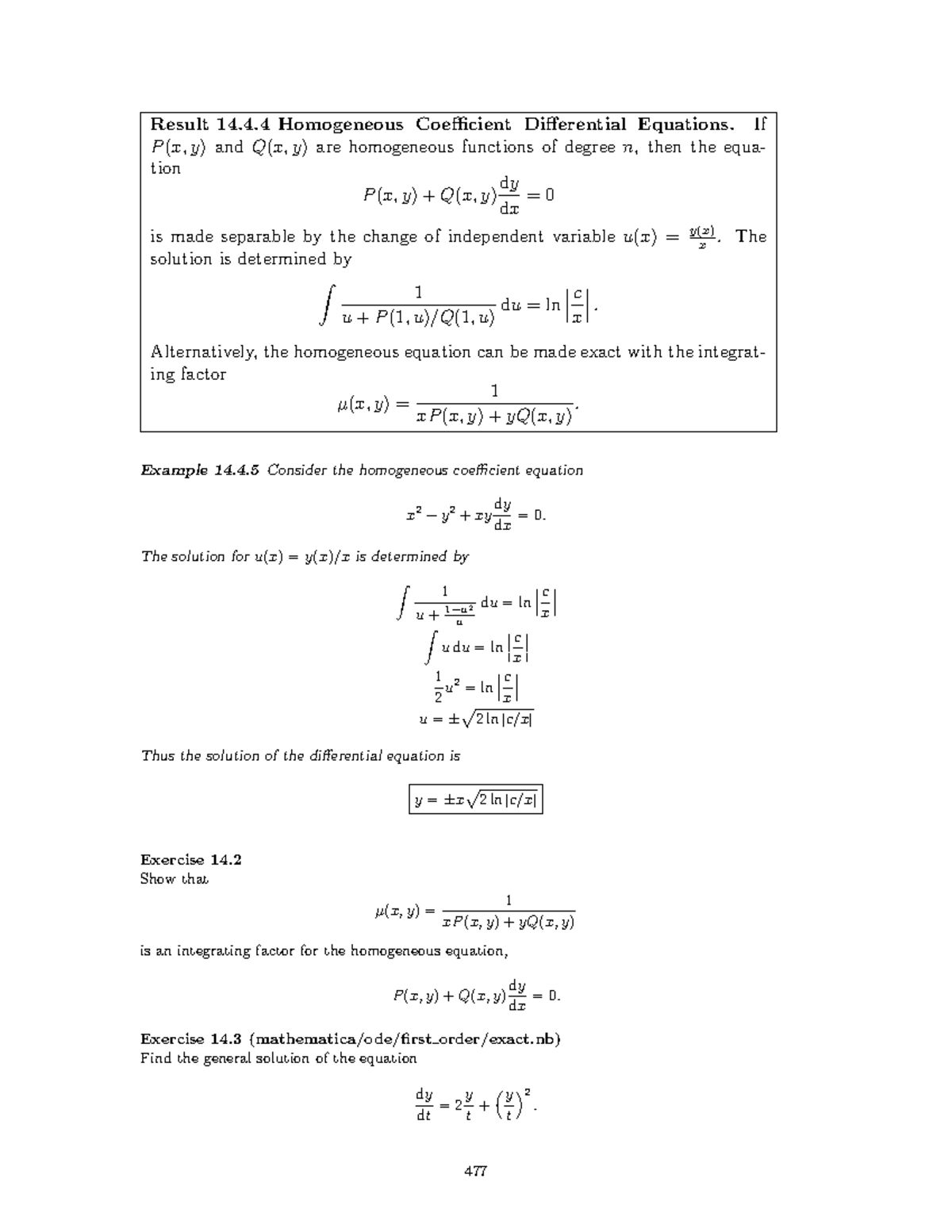 Ref MATH Adv Math Methods Sean Mauch-125 - Result 14.4 Homogeneous ...