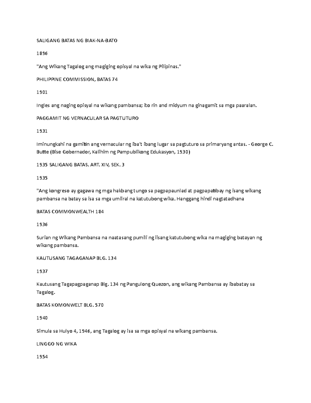 Saligang Batas - SALIGANG BATAS NG BIAK-NA-BATO 1896 "Ang Wikang ...