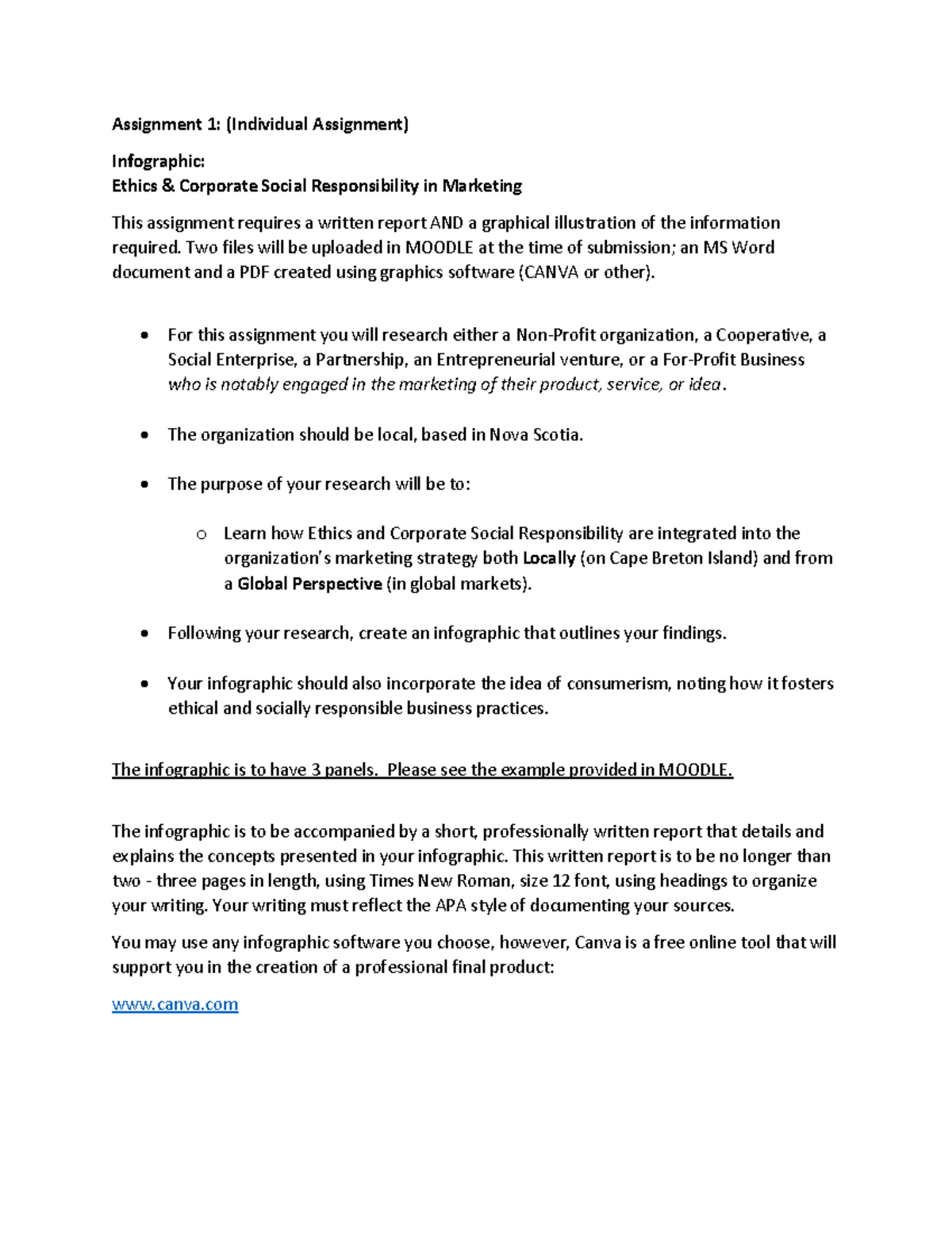 Assignment 1 Infographic Rubric MRKT 5301 - Assignment 1: (Individual Assignment) Infographic ...
