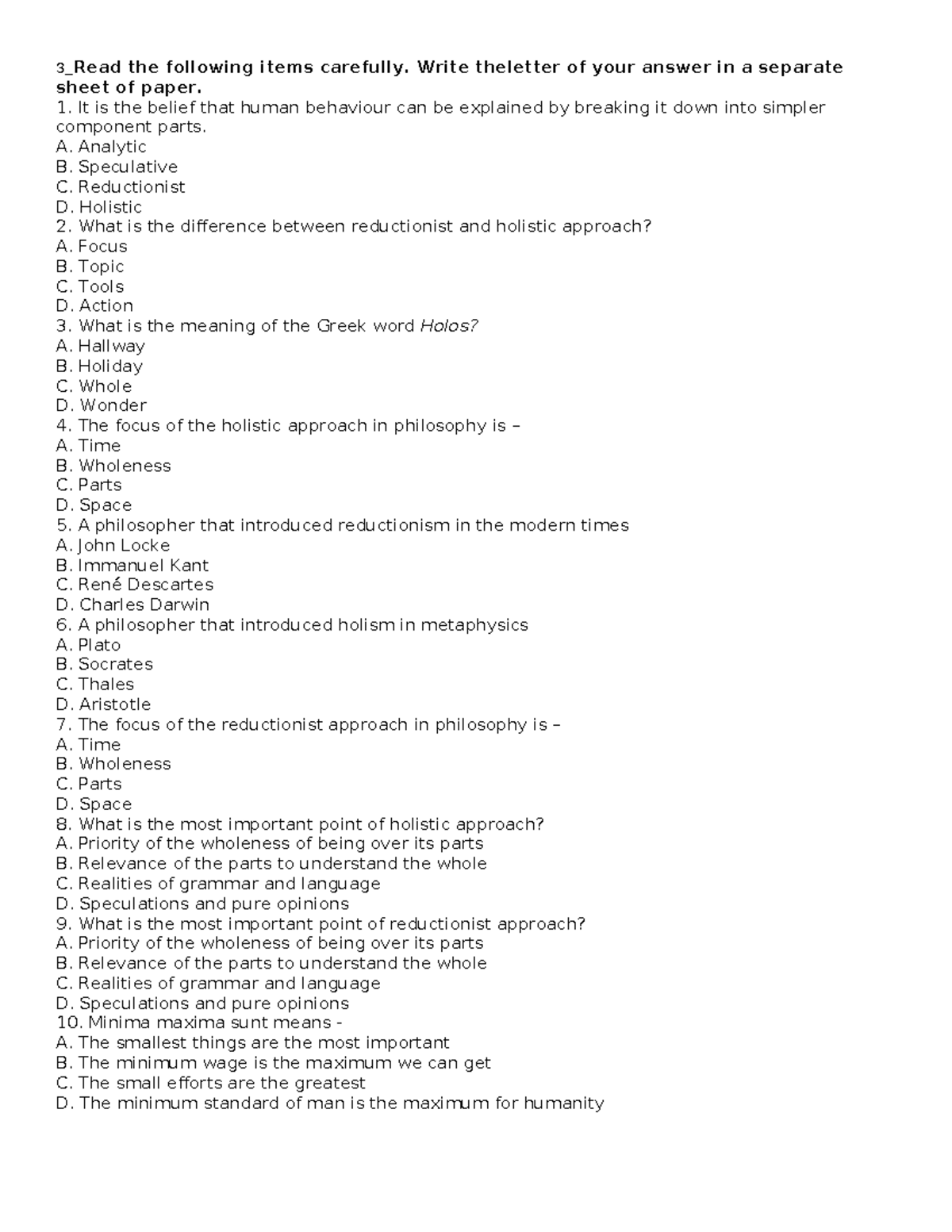 Activity 3 Intro - philosophy - 3_Read the following items carefully ...