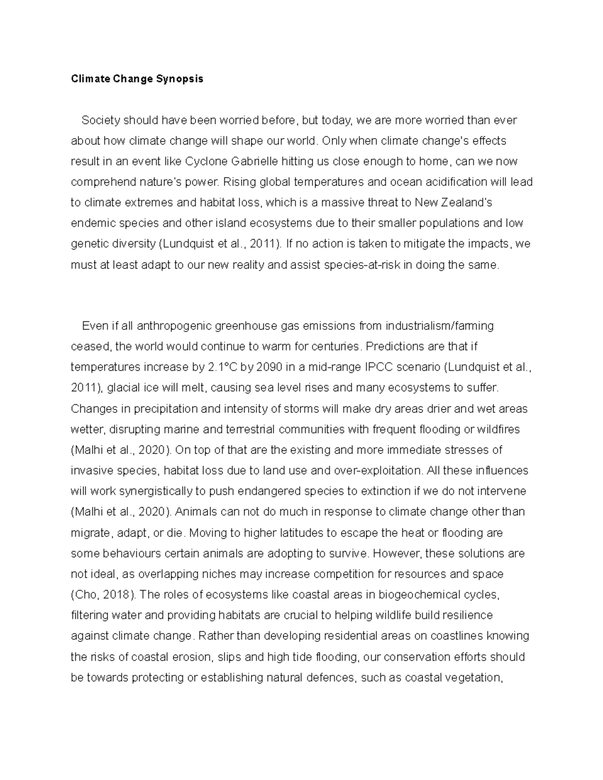 Climate Change Synopsis - Climate Change Synopsis Society should have ...