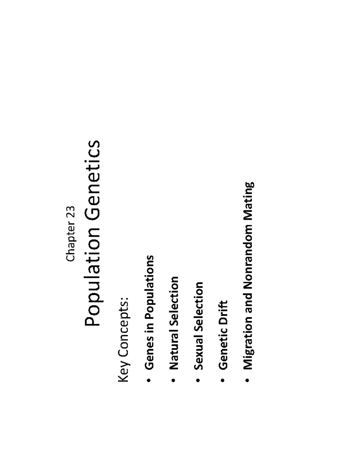 Chap 23 - chap 23 - Chapter 23 Population Genetics Key Concepts ...