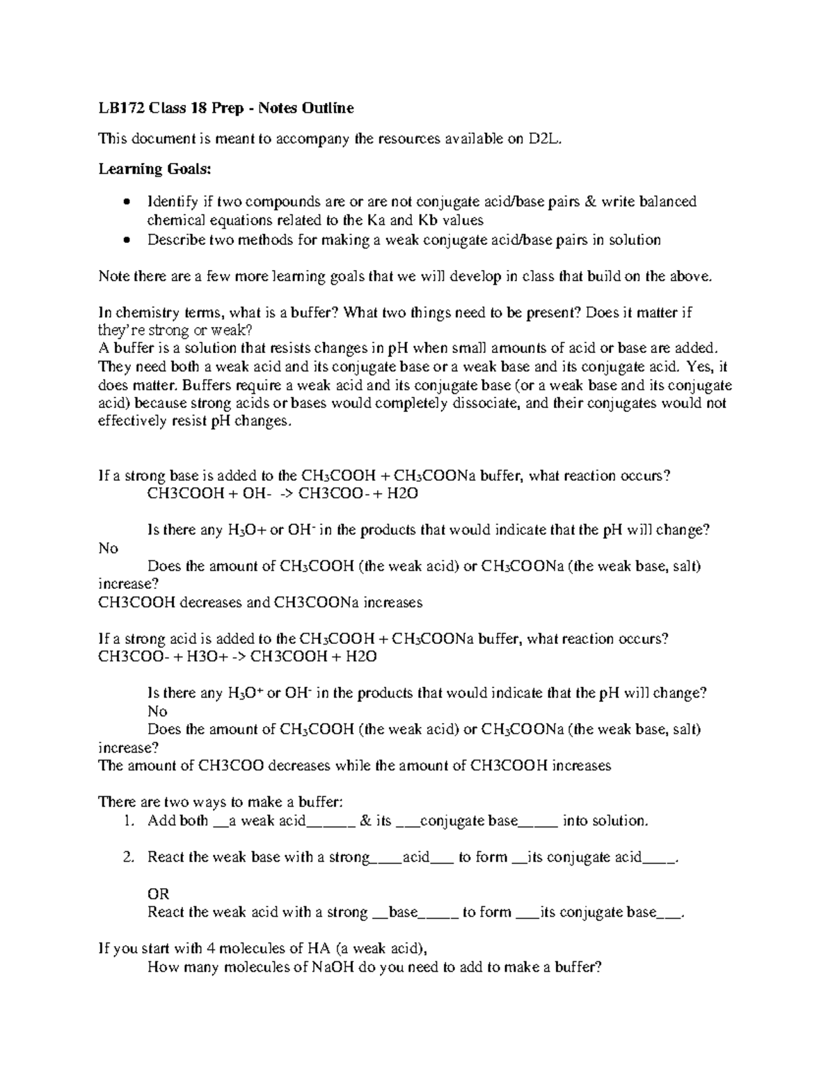 LB172 Class 18 Notes redo Outline 1 - LB172 Class 18 Prep - Notes ...