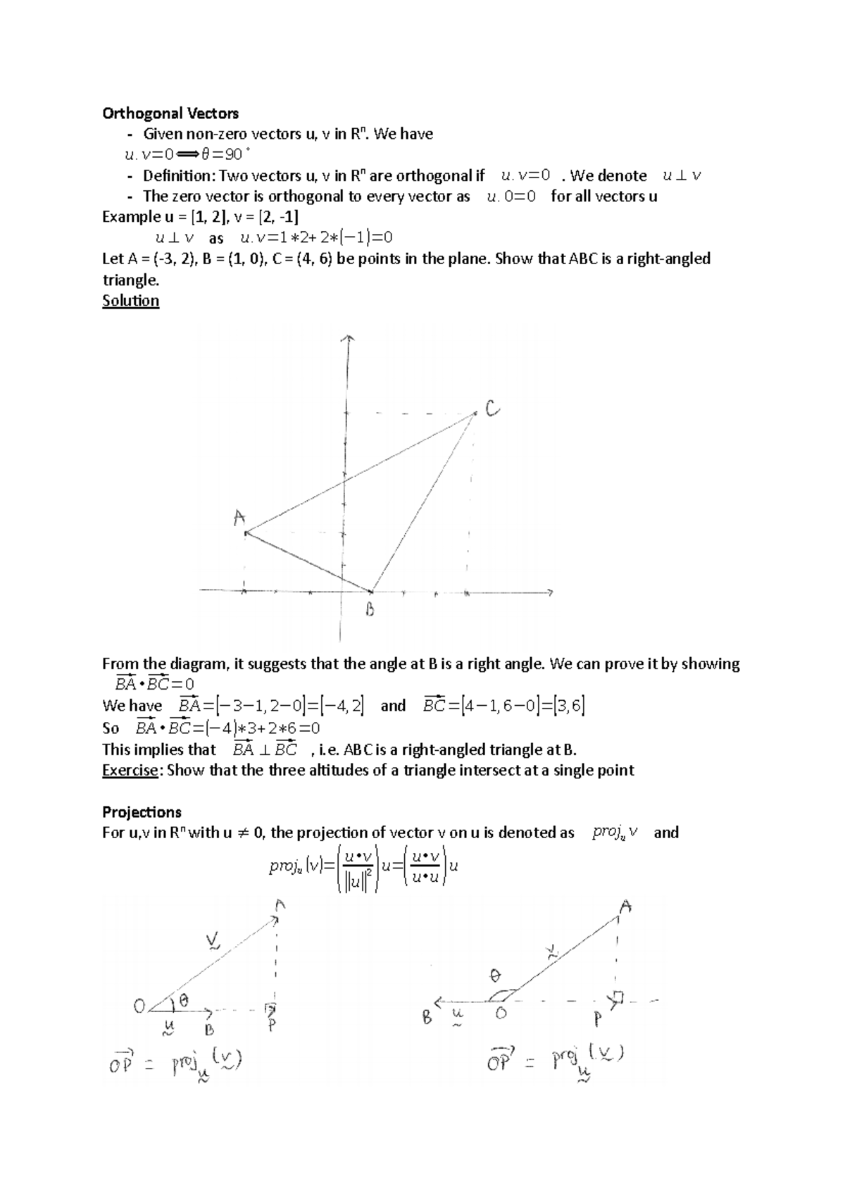 Orthogonal Vectors - Lecture notes 3 - Orthogonal Vectors Given vectors ...