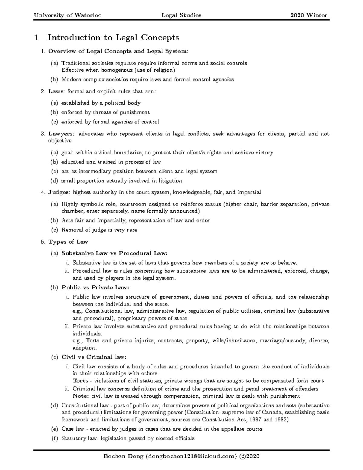 Lecture 1 LS101 - 1 Introduction to Legal Concepts 1 of Legal Concepts ...